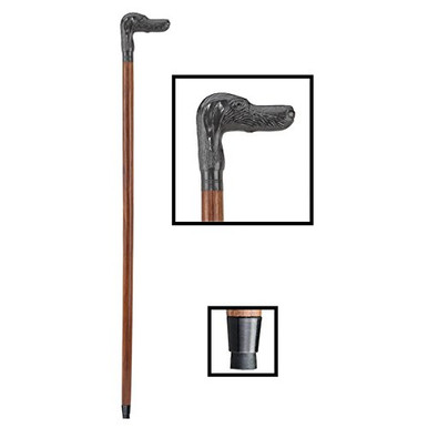 Design Toscano Hunting Dog Cast Metal Handle Hardwood Walking Stick ...