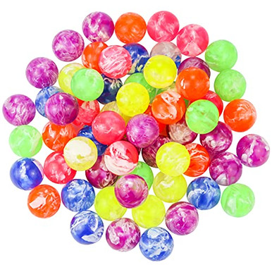 butterfunny 50 Pcs Cloud 32 mm Bouncing Balls?Mini Neon Swirl Bouncing ...
