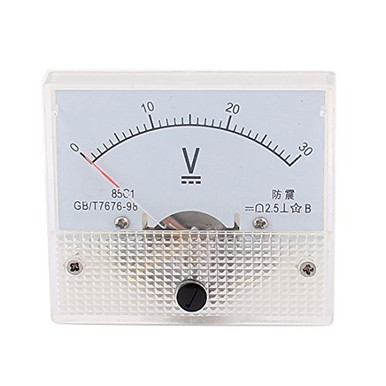 uxcell DC 0-30V Analog Voltmeter Voltage Meter Measuring Gauge Class 2. ...