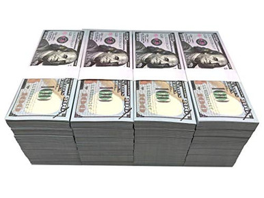 100PCS One Stack 100 Prop Money Full Print 2 Sided Motion Picture Money ...