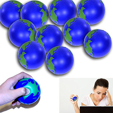 12 Pack Globe Stress Ball - Globe Stress Relief Activity Balls 12 Pack ...