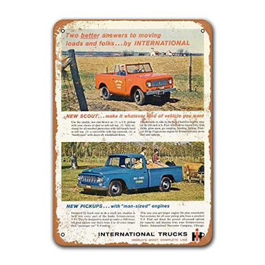 Sisoso Pub Car Tin Signs Vintage Metal Wall Decor 1961 International ...