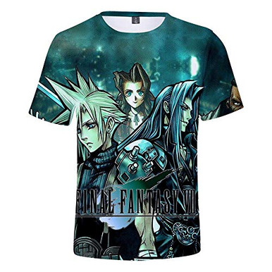 Cheerful D Final Fantasy VII 3D Printed Graphic Short Sleeve Cotton T ...