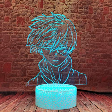 My Hero Academia Shoto Todoroki Face Design 3D Illusion Night Light LED ...