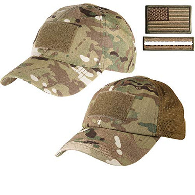 Lightbird 1 Piece Tactical Hat and 1 Piece Mesh Tactical Hat with 2 ...