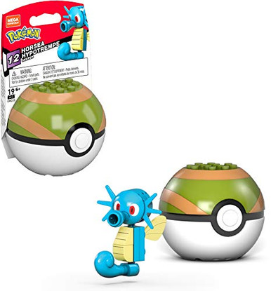 Mega Construx Pokemon Horsea Figure Building Set with Poke Ball ...