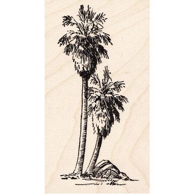 Fan Palm Trees Rubber Stamp Scenic Stamp - Warehousesoverstock