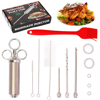 Meat Injector Syringe Turkey Infuser Cooking Syringe Marinade Injector ...