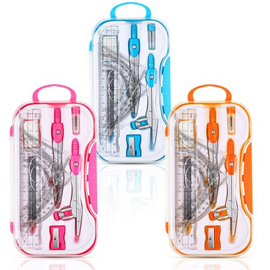 3 Math Geometry Sets 30 Pieces Geometry Supplies with Storage Box ...