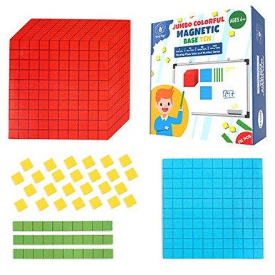 131 PCS Jumbo Magnetic Base Ten Blocks for Math - Place Value Blocks ...