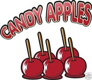 Harbour Signs Candy Apples Concession Stand Fast Food Decal Vinyl Sign ...