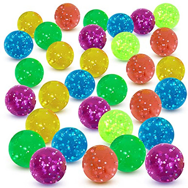 ArtCreativity High Bounce Glitter Balls for Kids Set of 144 Bouncing ...