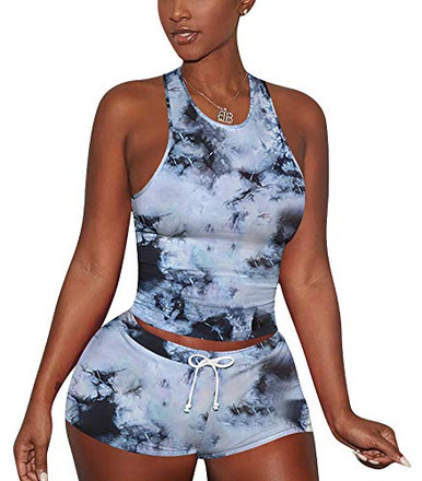 2 Piece Short Set for Womenn - Two Pc Outfits Tracksuits Basketball ...