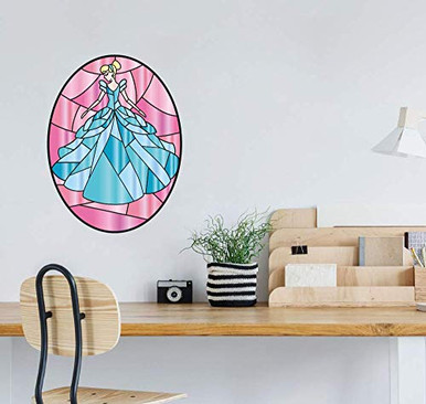 Cinderella Disney Princess Vinyl Stained Glass Film Static Cling Window ...