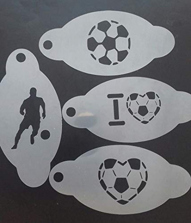 4 x Football/Soccer face Painting Stencils Reusable Many Times -4 ...