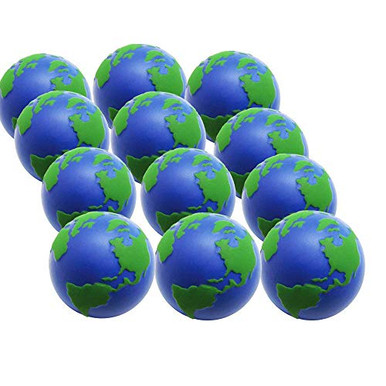 12Pcs World Stress Ball Earth Foam Squeeze Ball Squishy Stress Relief ...
