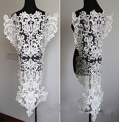 Gorgeous Super Large Sequined lace Applique Motifs Corded Embroidery ...