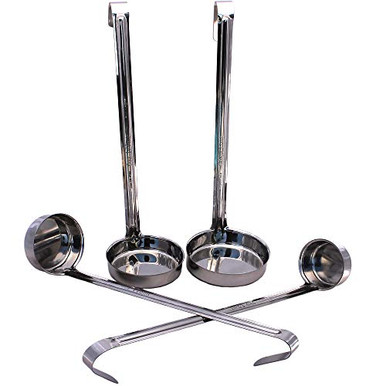 Set of 4 Stainless Steel Flat bottom Ladles Portion Control Ladles in 2 ...