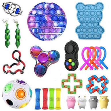 Fidget Toys Set Cheap Sensory Fidget Pack with Pop Bubble Cube Stress ...