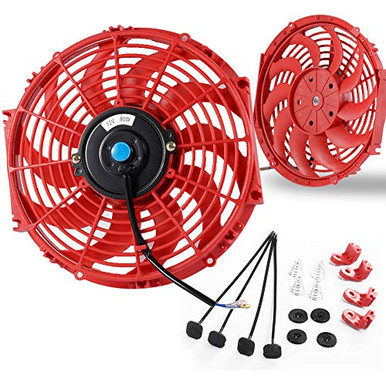 12" Universal Radiator Cooling Fans 12V Slim Pull Push Racing Electric ...