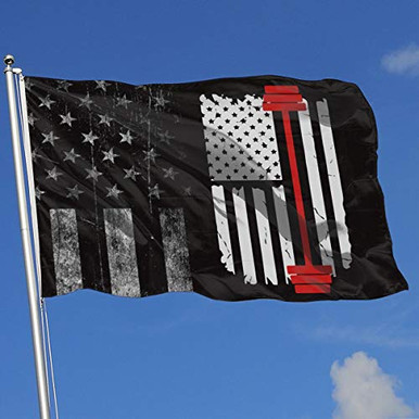 A13UDQ Outdoor Flags Worn-Out USA Flag American Flag Weight Lifting 3X5 ...
