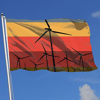 A13UDQ Outdoor Flags USA Flag Wind Turbines Vintage Style 3X5 Ft Flag ...