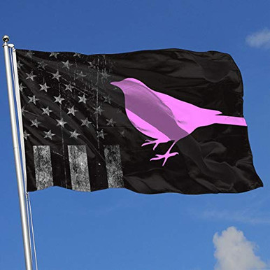 A13UDQ Outdoor Flags Worn-Out USA Flag Pink Bird 3X5 Ft Flag for ...