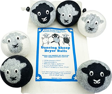 Dancing Sheep Organic Wool Dryer Balls -6-Pack- - 100 percent Handmade ...