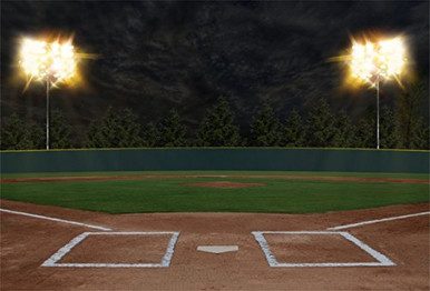 AOFOTO 7x5ft Ballpark Backdrop Baseball Field Night Floodlight ...