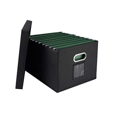 File Organizer Box Office Storage Box with Lid Collapsible Linen File ...