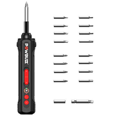 Electric Screwdriver Kit POWBUZZ Cordless Rechargeable Power ...