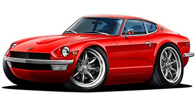 1970 Datsun 240Z Cartoon Car Wall Decal 2ft Long Sport Car Graphic ...