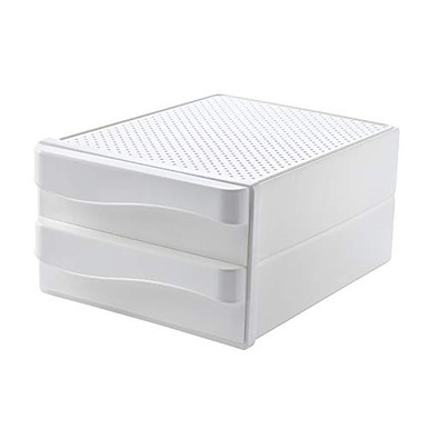 VANRA Desktop Drawer Organizer 2-Drawer System Office Stacking Drawer ...