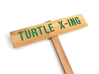 TURTLE X-ING Caution Sign TORTOISE Yard Sign Hand Routed Green Sign ...
