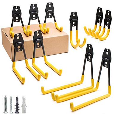 LightingWill Garage Hooks 10 Pack Steel Garage Storage Hooks Utility ...