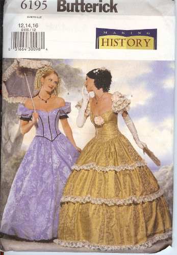 Butterick Sewing Pattern 6195 Civil War Era / Victorian Gown Sizes 12 ...