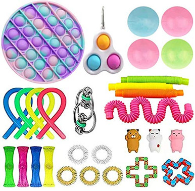 Fidget Toy Packs 30 Pack Cheap Sensory Fidget Toys Pack Simple Dimple Pop Bubble Infinite Cube ...