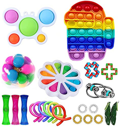LWXQWDS Fidget Toy Packs Cheap Fidget Box with Simples Dimple in It Pop ...