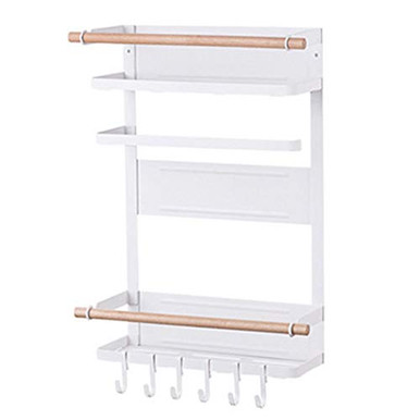 Magnetic Spice Rack for Refrigerator 4 Tiers Magnetic Shelf Fridge ...