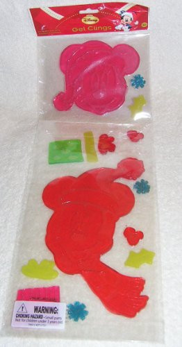 Disney Mickey and Minnie Mouse 14 Piece Christmas Window Gel Clings ...