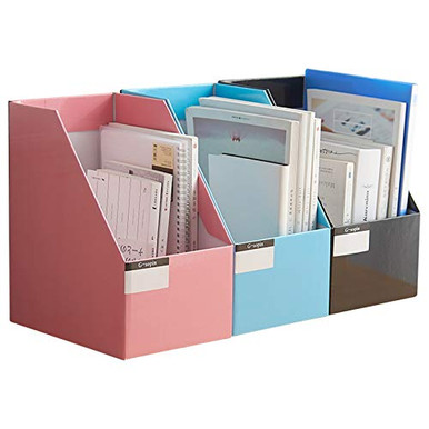 YUJIA Collapsible Magazine File Holder/Desk OrganizerDIY Kraft Paper ...