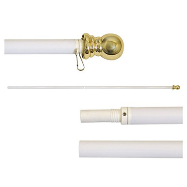 US Flag Factory 5' Aluminum Spinning Flag Pole with Gold Ball -2-Piece ...