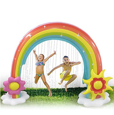 BANGONG Rainbow Arch Sprinkler Summer Giant Inflatable Water Spray Toy ...