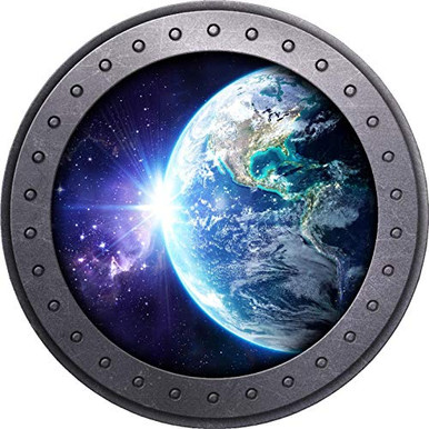 24" PortScape Earth -3 Porthole 3D Window Wall Decal Removable Wall ...