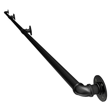 Stair Handrail 1m Banister Rail Brackets Wrought Iron Grab Rail Safety ...