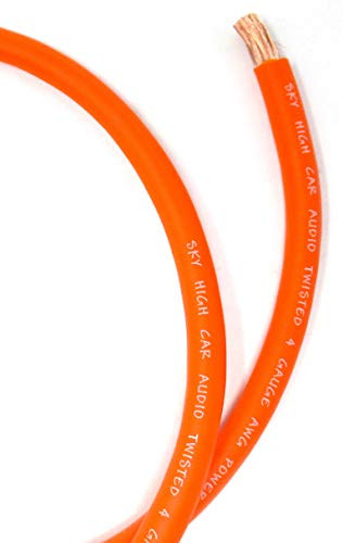 CCA 4 Gauge AWG Orange Power Ground Wire Sky High Car Audio Sold by The ...