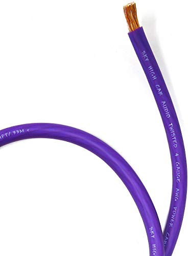 OFC 4 Gauge AWG Purple Power Ground Wire Sky High Car Audio Sold by The ...