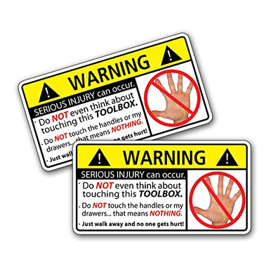 Keep Hands Off my Toolbox Warning Vinyl Decal Sticker - Warehousesoverstock
