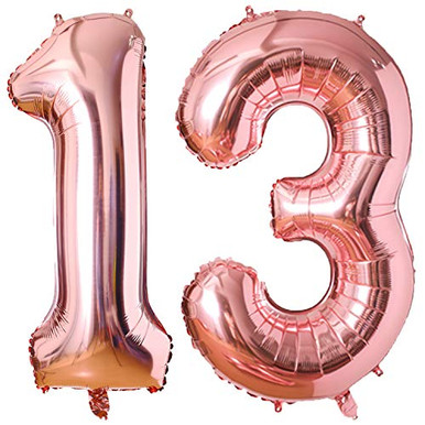 40 Inch Foil Number 13 Balloon Jumbo Number Balloon for Boy Girl 13th ...