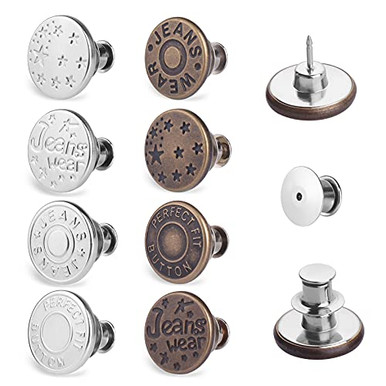 8 Sets Replacement Button Pins for Jean- Perfect Fit Adjustable Instant ...